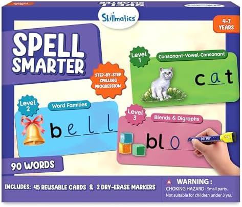 Amazon.com: Skillmatics Spell Smarter – Phonics & Spelling Write and ...