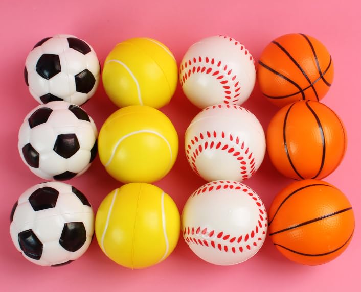 Losuya 12pcs Soft Foam Sponge Sports Balls Mini Foam Balls Football ...