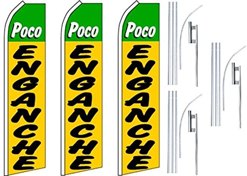 3 Swooper Flutter Flags plus 3 Poles & Ground Spikes POCO ENGANCHE ...