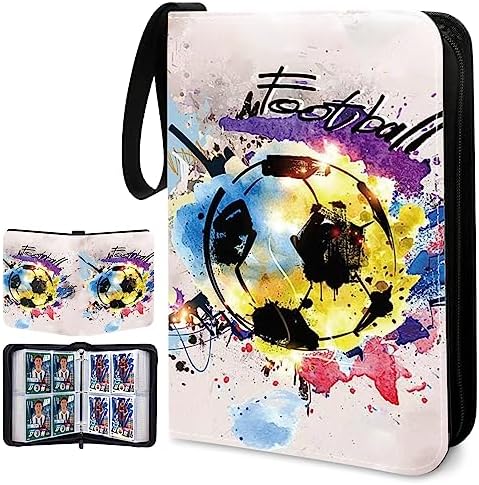 YCWIN Soccer Card Binder with Sleeves Fits 400 Cards, 4 Pocket Football ...
