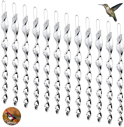 Jetisva 12pcs Reflective Bird Scarer Rods Hanging Bird Deterrent Rods ...