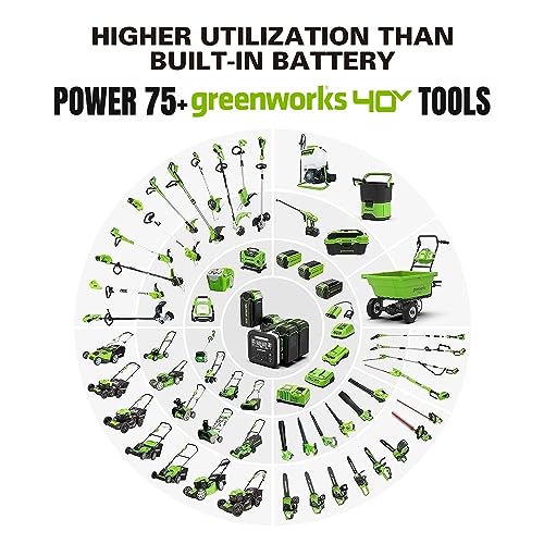 Greenworks 40V 500W Portable Power Station, 4-Slot Inverter, 2 AC ...
