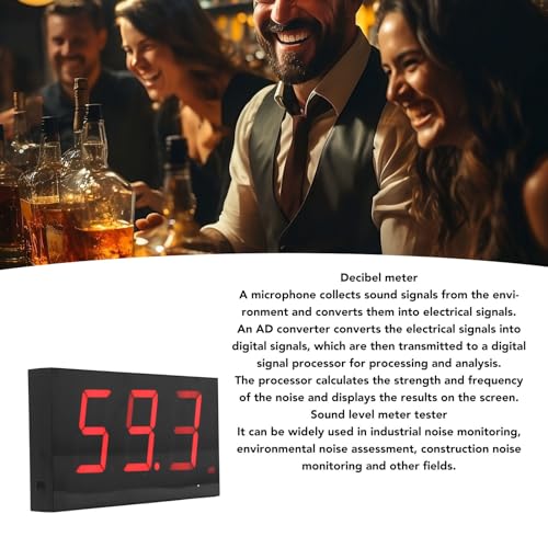 Decibel Meter 30dB-130dB, Large LED Display Noise Meter Wall Mounted ...