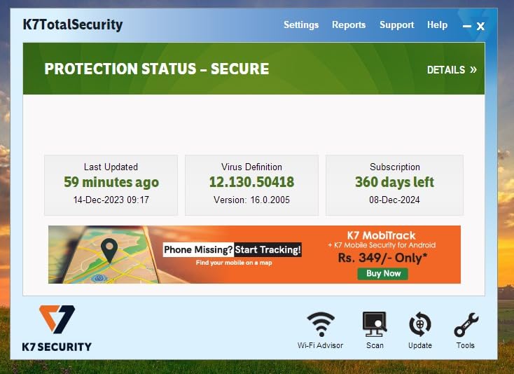 K7 Total Security 2024-1PC 1 Year (Activation Card) (Activation Key ...