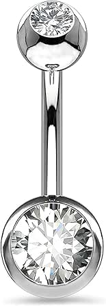 Titanium Belly Button Ring, 16mm Internally Threaded Navel Piercing ...