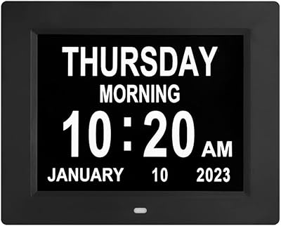Amazon.com: SSYA [Newest Version] 7 Inch Calendar Clock - 12 Alarm ...