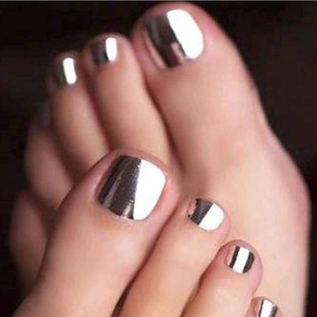 Black And Silver Toenails