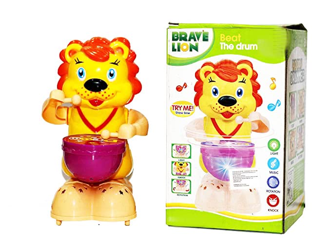 Buy JAPSI Lion Happy Drummer with Toy Light, Music |Toddler/Baby Sound ...