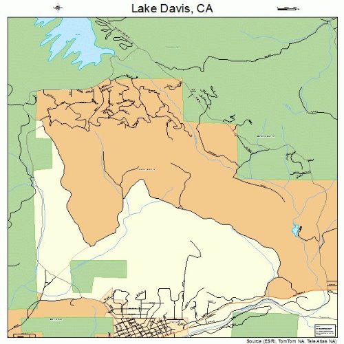 Large Street & Road Map of Lake Davis, California CA - Printed poster ...