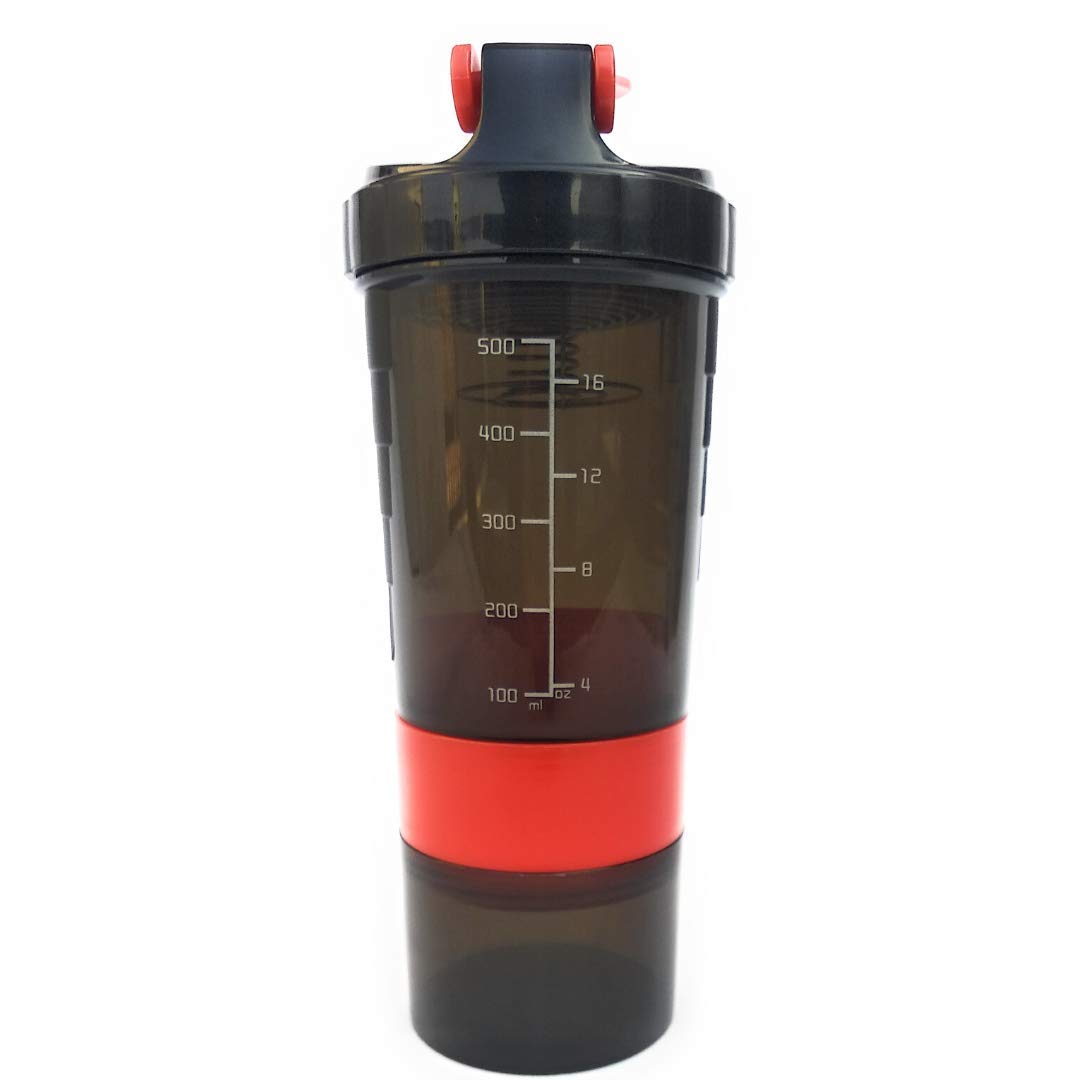 Fitinket, Trendy 3 Compartment Shaker, with Protein Sieve/Supplement ...