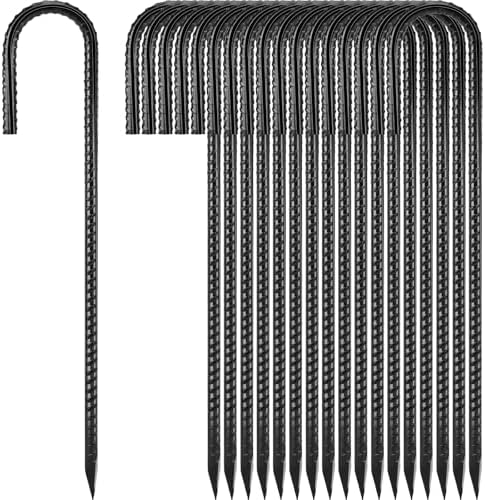 Amazon.com : Homwin Ground Stakes 12 inches 18-Pack J Hook Rebar Stakes ...