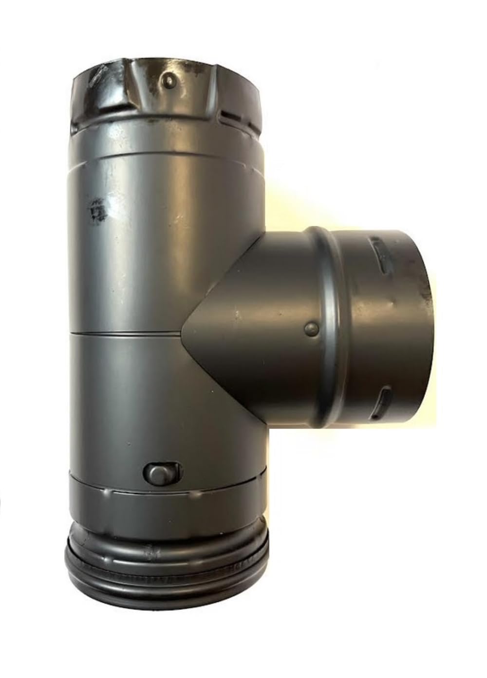 3'' PelletVent Pro Black Single Tee with Clean-Out Tee Cap - 3PVP-TB ...