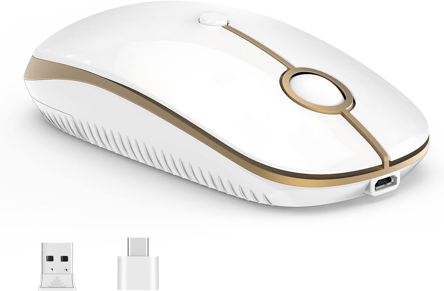 Amazon.com: PeiBO Bluetooth 5.2 Wireless Mouse, Gold, Rechargeable ...