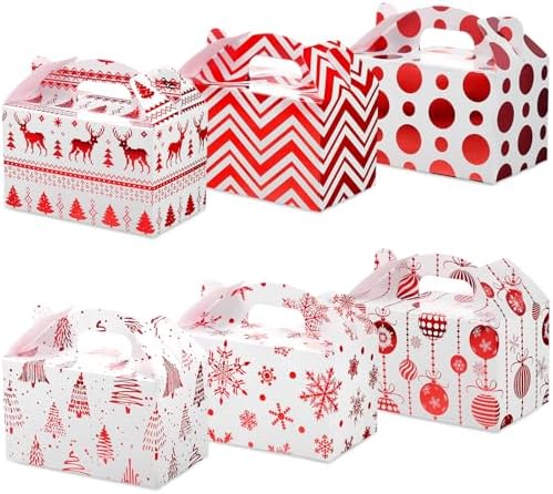 Amazon.com: Cholemy 60 Pcs Christmas Treat Boxes 3D Goodie Candy Cookie ...