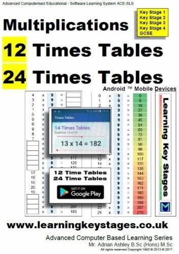 Multiplications 12 Times Tables and 24 Times Table: Advanced Computer ...