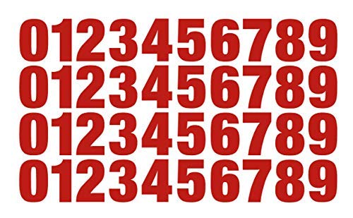 Amazon.com: Reflective Red Vinyl Numbers Stickers 0-9 (4 of Each Number ...