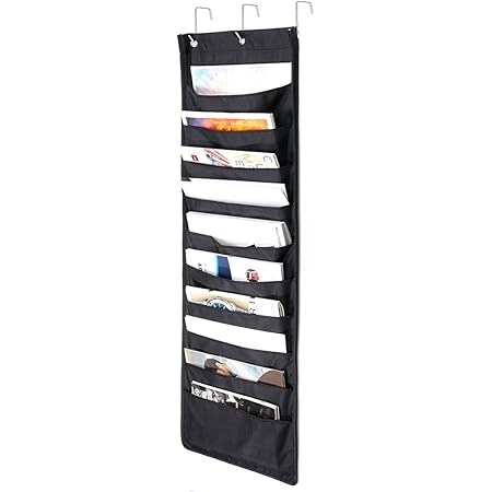 Sumnacon 6 Pockets Over Door Hanging Storage Rack File Folders ...