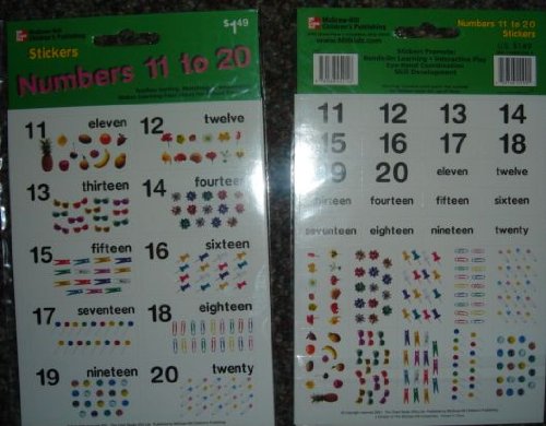 Amazon.com: Numbers 11-20 Sticker Pack: 9781588452146: Carson-Dellosa ...