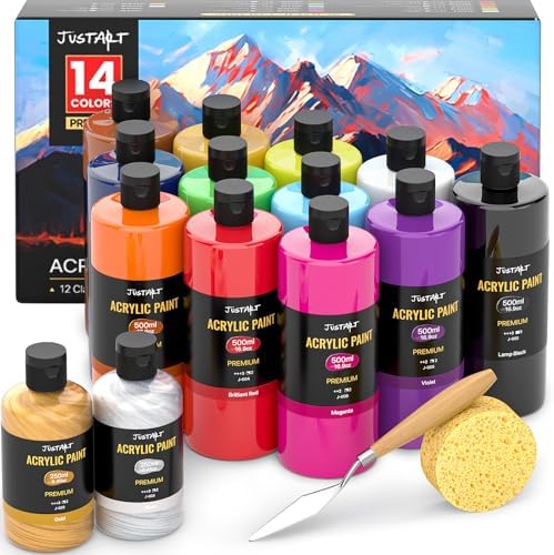 Amazon.com: Shuttle Art Acrylic Paint, 24 Colors Acrylic Paint Bottle ...