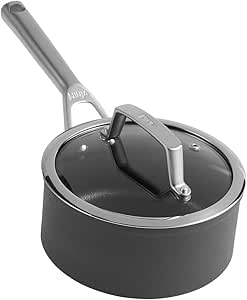Ninja ZEROSTICK Premium Cookware 16cm Saucepan with Glass Lid, Long Lasting, Non-Stick, Hard ...