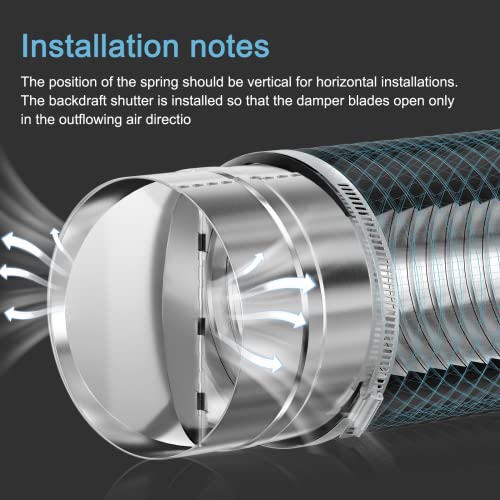 Snapklik.com : 10 Inch Backdraft Damper, One-Way Airflow Ducting Insert ...