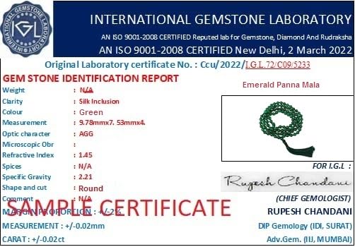 Buy All Stone Green Emerald Stone Mala Real Panna Mala 108 Beads ...