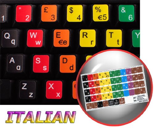 Amazon.com: LEARNING ITALIAN COLORED KEYBOARD STICKERS: 4823024601567 ...