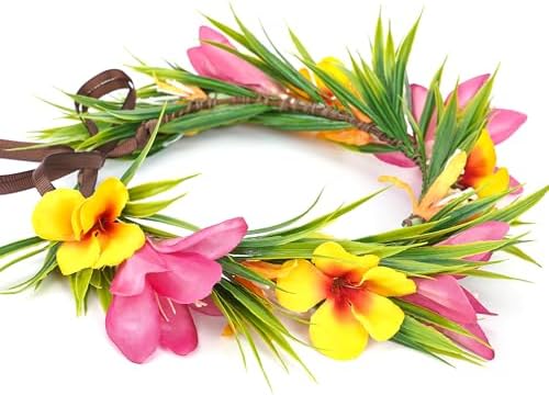 Amazon.com: BPNHNA 6PCS Hawaiian Wreaths Headband Tropical Luau Flower ...