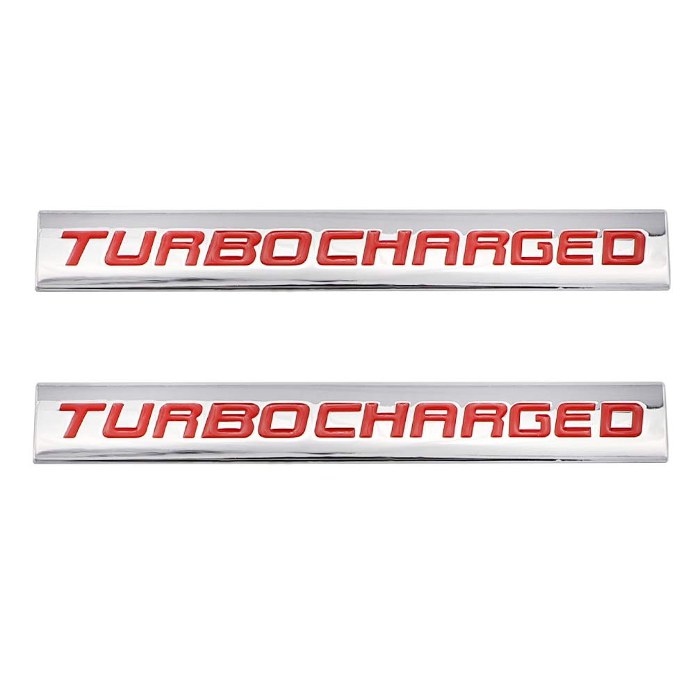 Amazon.com: 2pcs Turbocharged Logo 3D Metal Decal Emblem Auto Premium ...