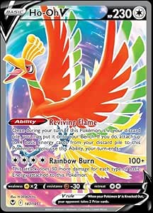 Ho-oh V 187/195- Silver Tempest - Full Art - Pokemon Ultra Rare Card - Holo Foil : Amazon.in ...