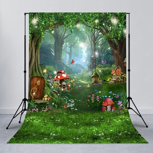Amazon.com : Avezano Enchanted Forest Backdrop Fairytale Mushroom Magic ...