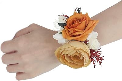Amazon.com: Rinlong 6pcs Dried Flower Wrist Corsage Wristlet Bridesmaid ...