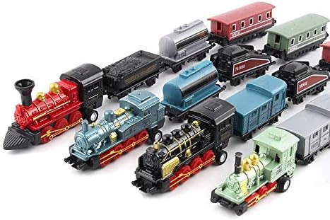 Amazon.com: Exasinine 4 Sets Steam Train Model Train Set Pull-Back ...
