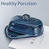 Amazon.com | Hasense Butter Dish with Lid, Porcelain Butter Container with Handle for Countertop ...