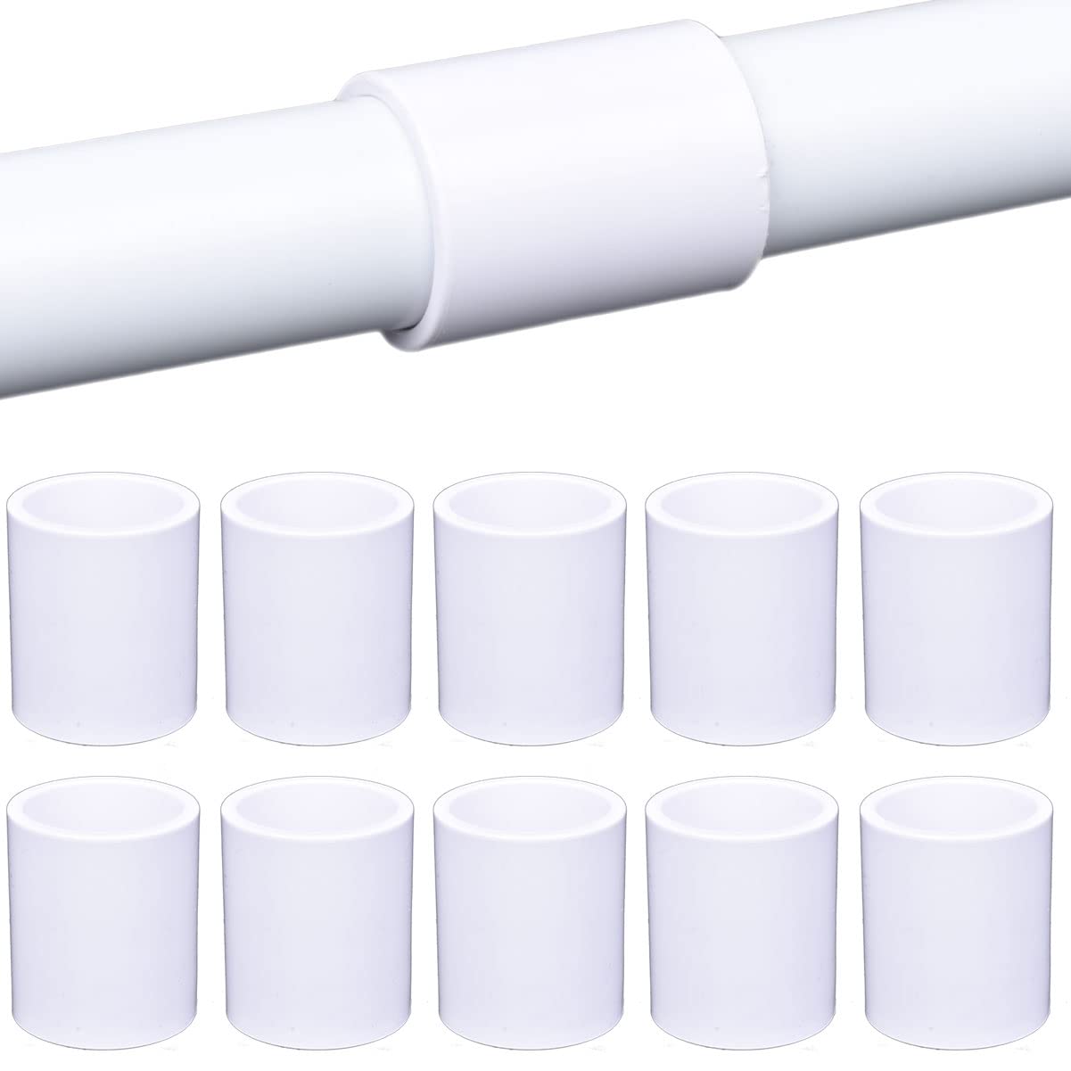 Amazon.com: PVC Coupling 1/2 Inch (10-Pack), PVC Pipe Adapter Fittings ...