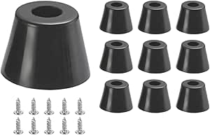 10Pcs Soft Round Rubber Feet with Screws Non Slip Black Cutting Board ...