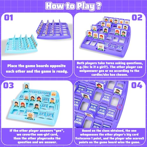 Vibbang Guess Who? Funny Family Guess Who Game, Guess Who Game for Kids ...