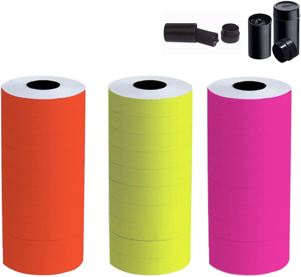 30 Rolls/15,000 Labels with 3 Inks for 2-Line Price Label Gun Labeler ...