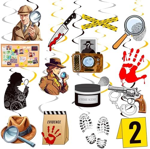 Amazon.com: Detective Party Hanging Swirls Detective Birthday Party ...