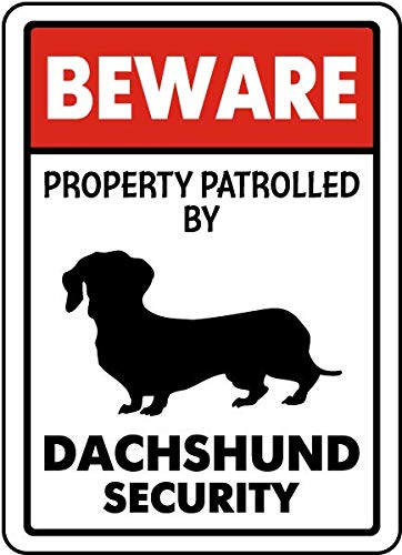 Snapklik.com : Metal Beware Property Patrolled By Dachshund Security Signs Aluminum Road Tin ...