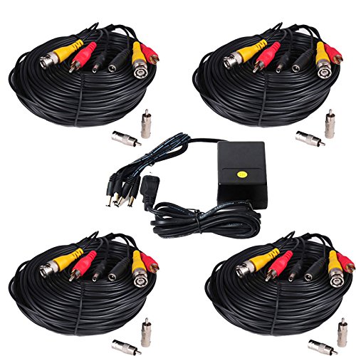 Amazon.com: VideoSecu 4 Pack 50ft Security Camera Cables Pre-Made All ...