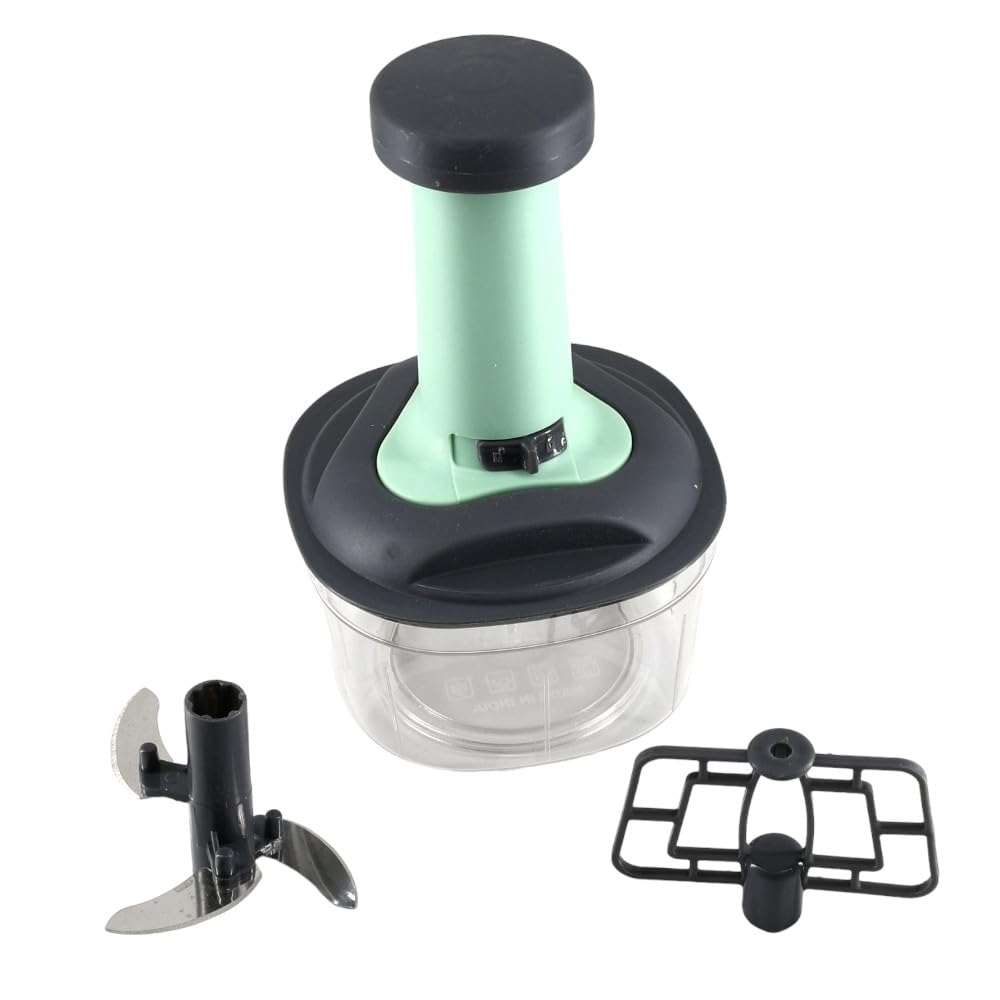 Buy Plastic Manual Push Chopper and Cutter Set, Multicolor | Stainless ...