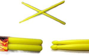 Amazon.com: Pair 5A Yellow Plastic Drum Sticks Lightweight Fitness ...