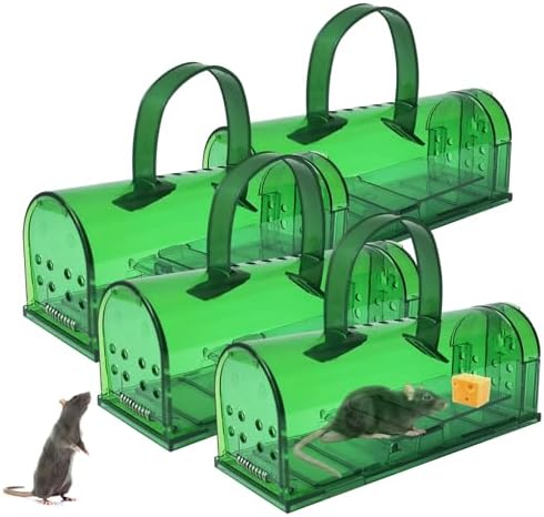 GQVOSXC Trampas para Ratones 4 Pack, Trampa para Ratas Humana, Atrapa ...