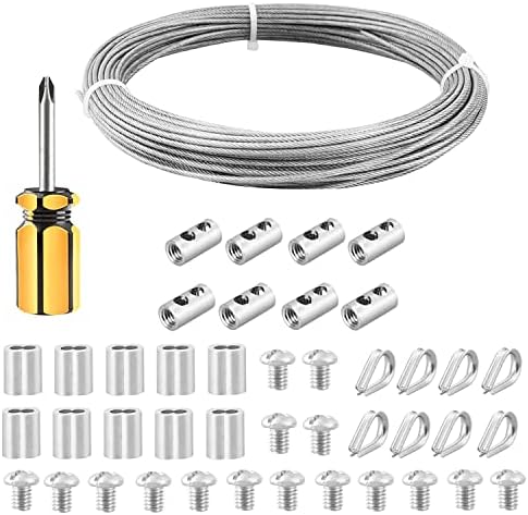 JaneYi 4 Pieces Lighting Suspension Kit Ceiling Light Hanging Wire ...