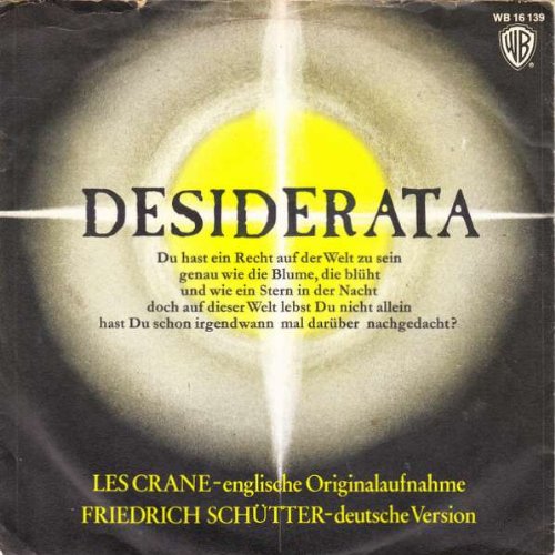 Les Crane / Friedrich Schütter - Desiderata - Warner Bros. Records - WB ...