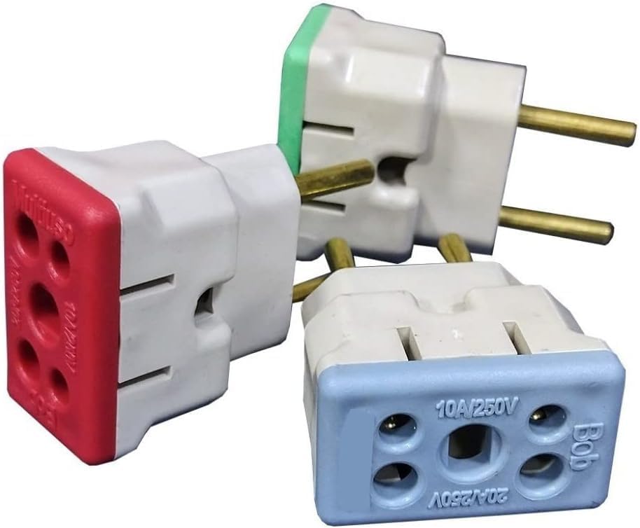 Adaptador de Tomada Bob Colorido Benjamin 10A 20A Plug Pino Grosso ...