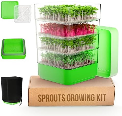 Amazon.com : Sprouts Growing Kit, 4-Tier Stackable Seed Sprouter Trays ...