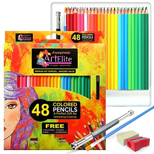 Amazon.com : AAE 48 Pieces Colored Pencils for Adults coloring books ...