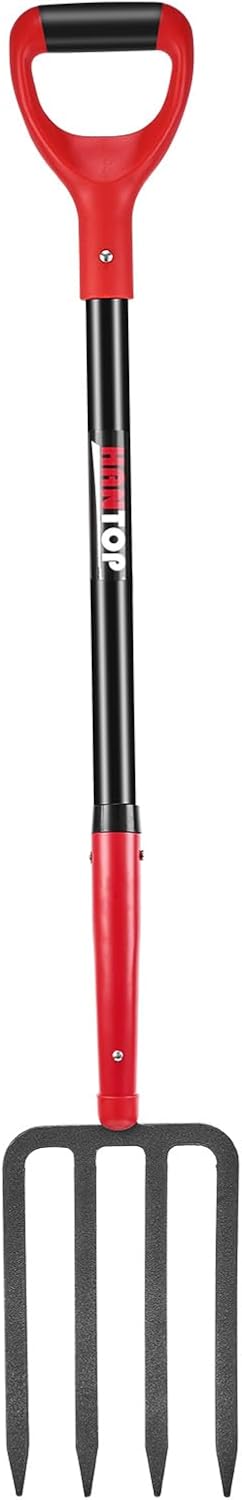 Amazon.com : HANTOP 4-Tine Pitchfork Digging Fork Garden Fork Heavy Duty Spading Fork Pitch Fork ...